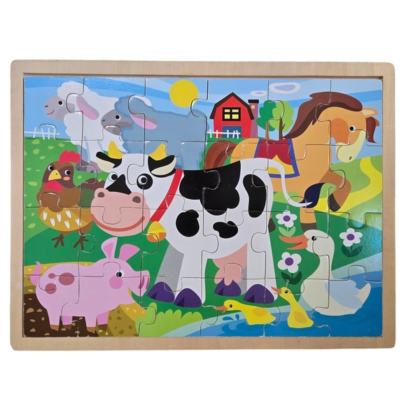 Toys | Farm Animal Wooden Puzzle 24 Piece | Poshmark